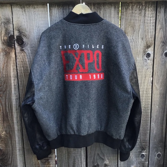 Jackets & Coats | Vintage 9s The X Files Expo 1998 Tour Wool Leather ...